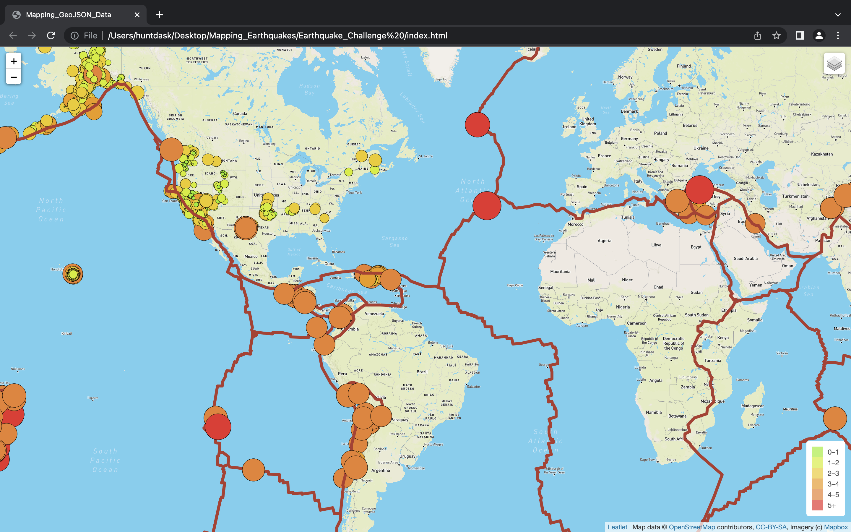 Github Huntdask Mapping Earthquakes Mapping Earthquakes For A Non Profit Company Using Js And