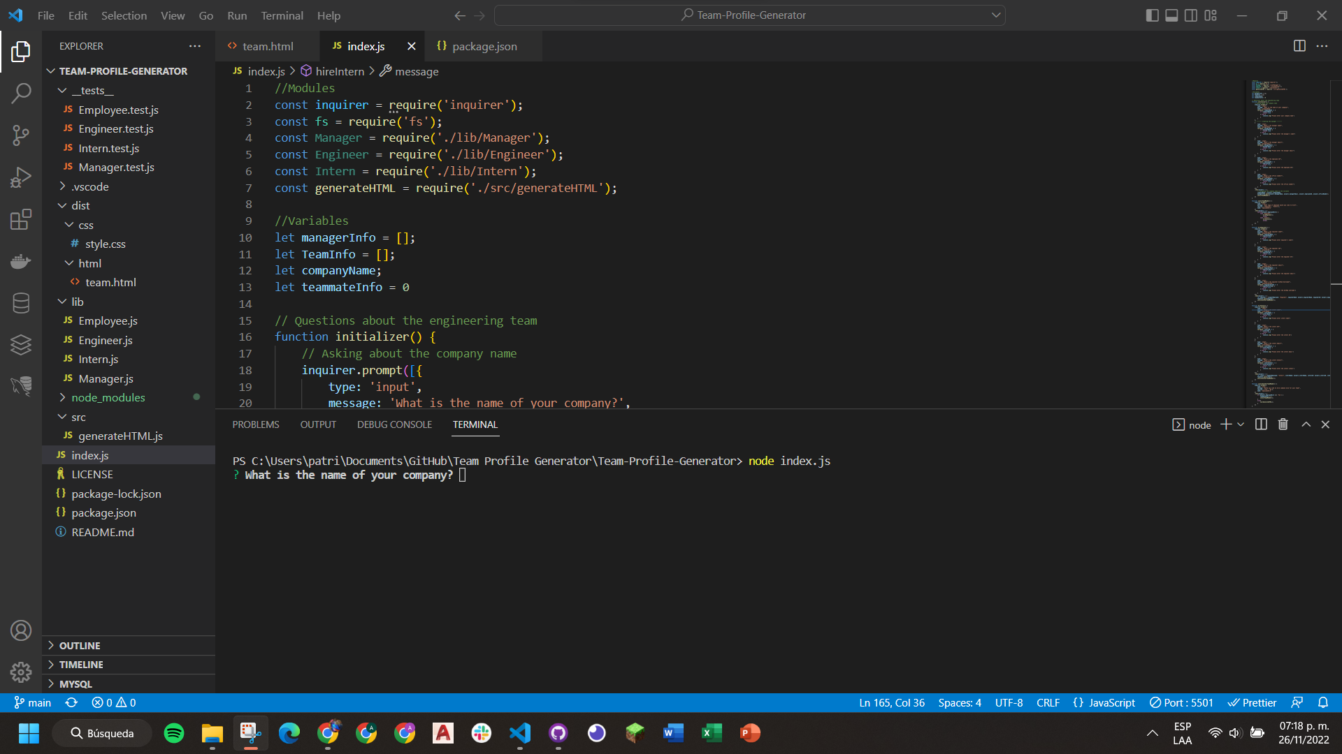 GitHub - aletsmc07/Team-Profile-Generator: Challenge 10