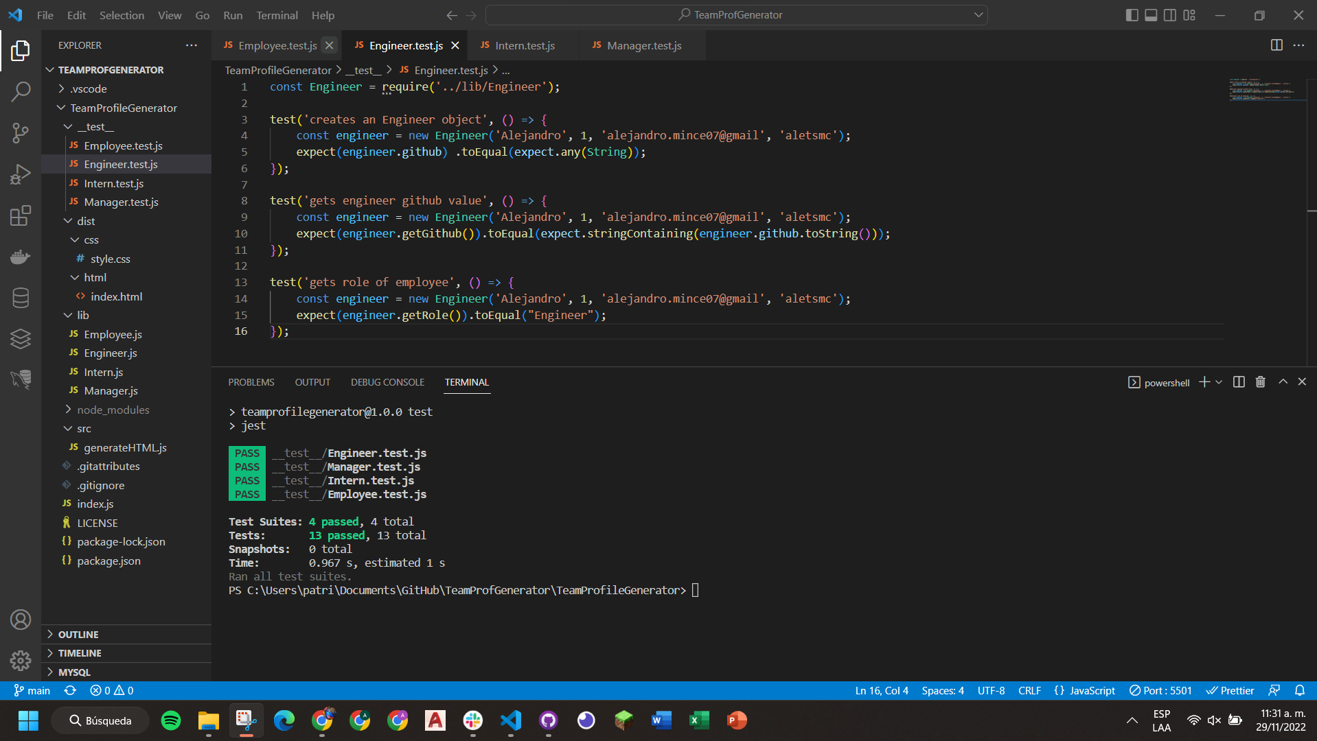 GitHub - aletsmc07/TeamProfileGenerator: Challenge10