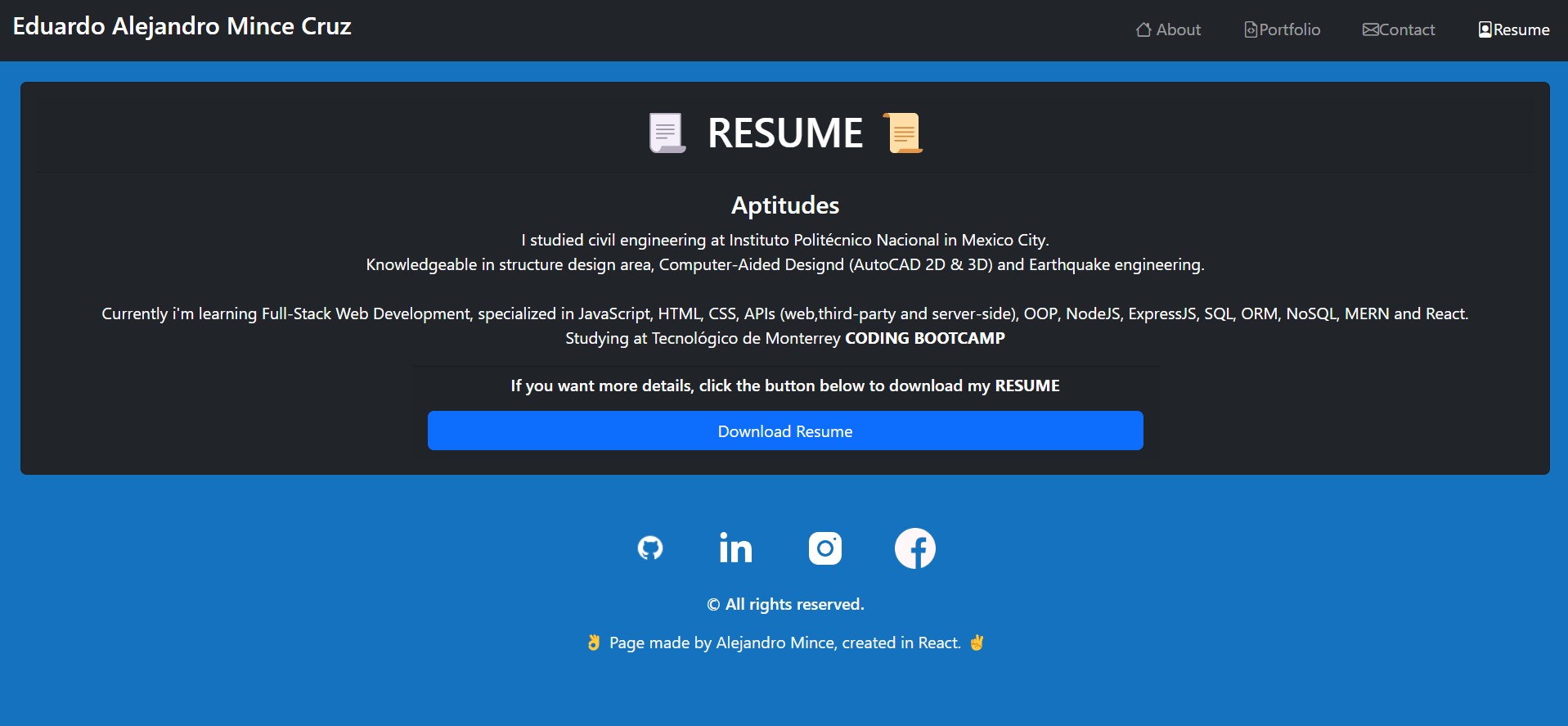 GitHub - aletsmc07/React-Portfolio