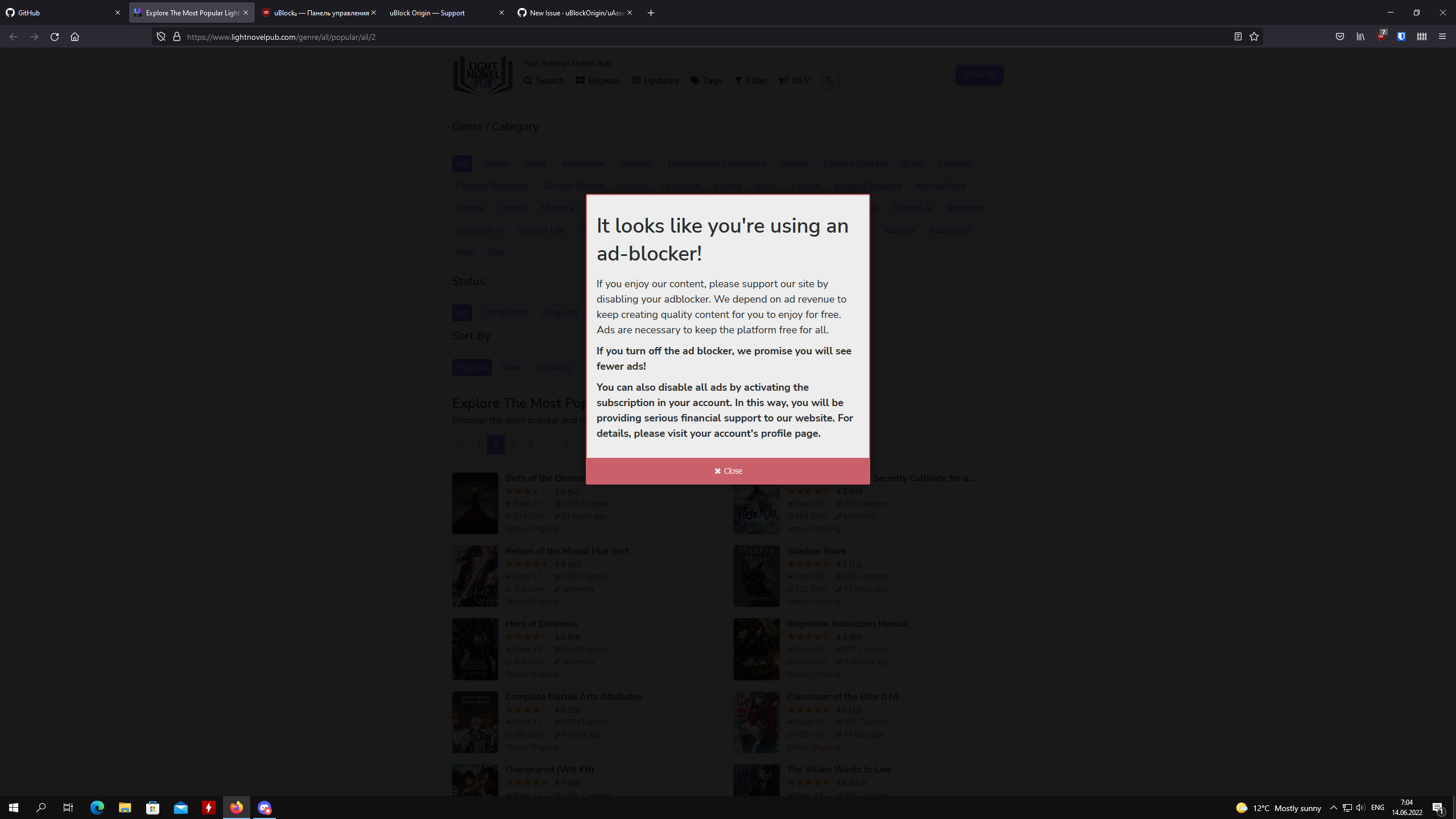 lightnovelpub.com: detection · Issue #13708 · uBlockOrigin/uAssets · GitHub