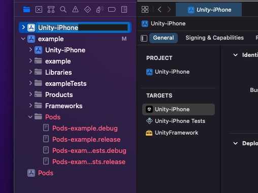 [iOS] Example App - Pods are red, Unable to load contents of file list: '/Target Support Files ...