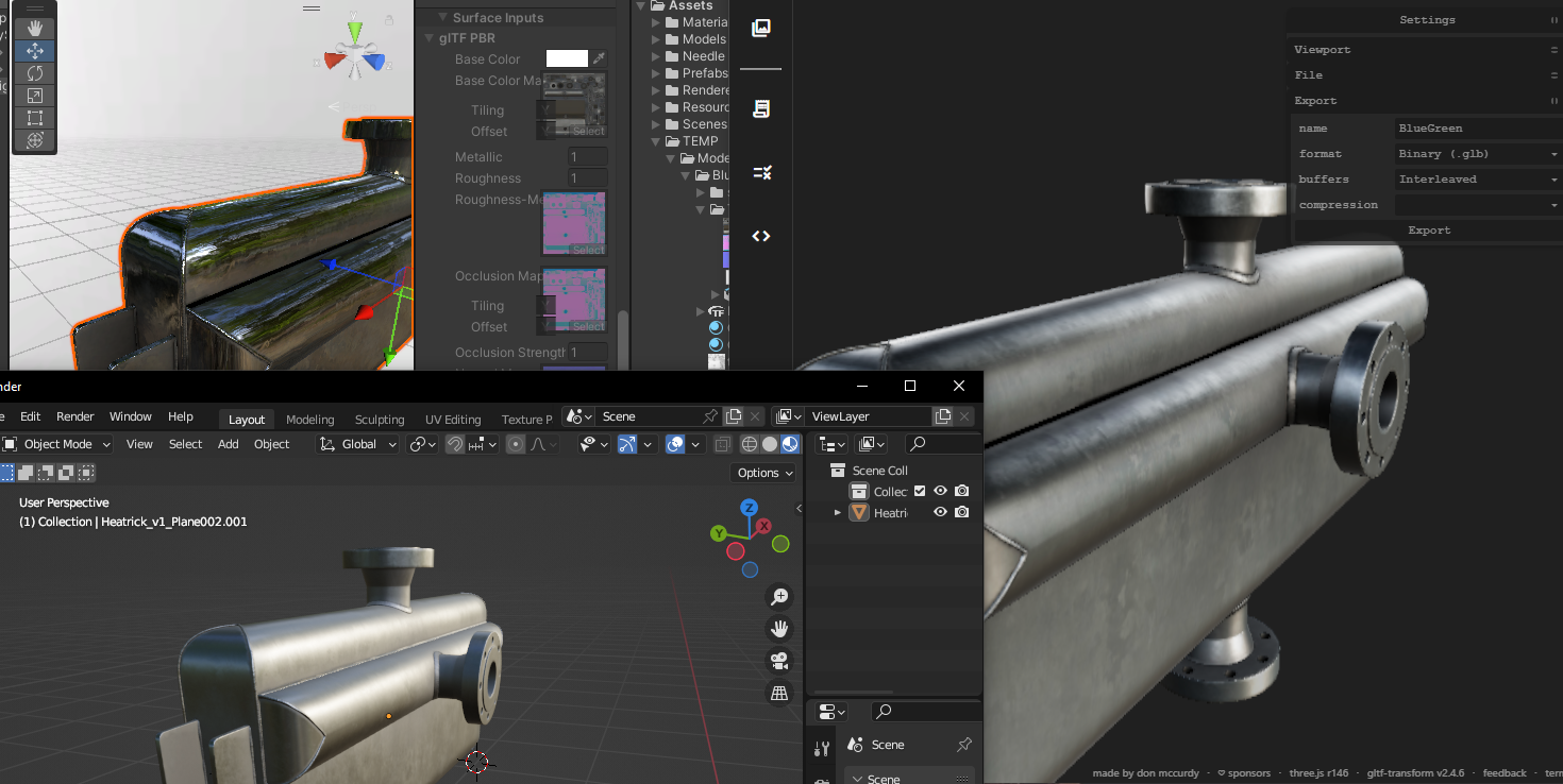Roughness channel of Metallic maps not working or imported · Issue #555 · atteneder/glTFast · GitHub