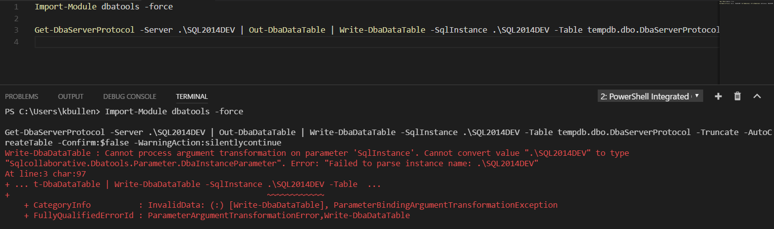 Write-DbaDataTable errors writing to local named instance referenced as .\instancename · Issue ...