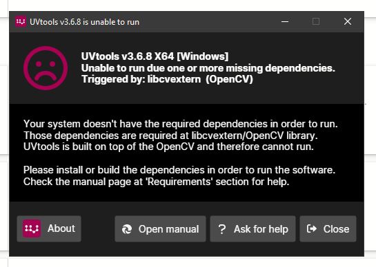 [BUG] Huge problem for release 3.6.8. It doesn't start.... · Issue #571 · sn4k3/UVtools · GitHub