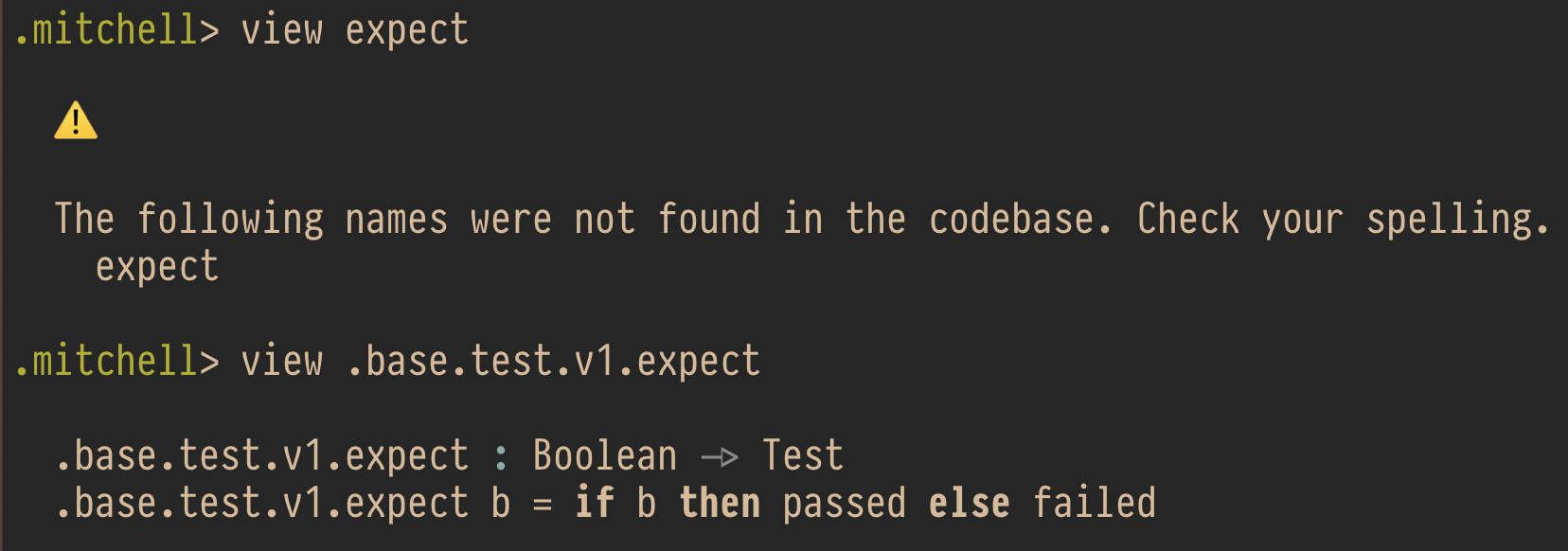 `view` should be smarter about resolving names · Issue #1071 · unisonweb/unison · GitHub
