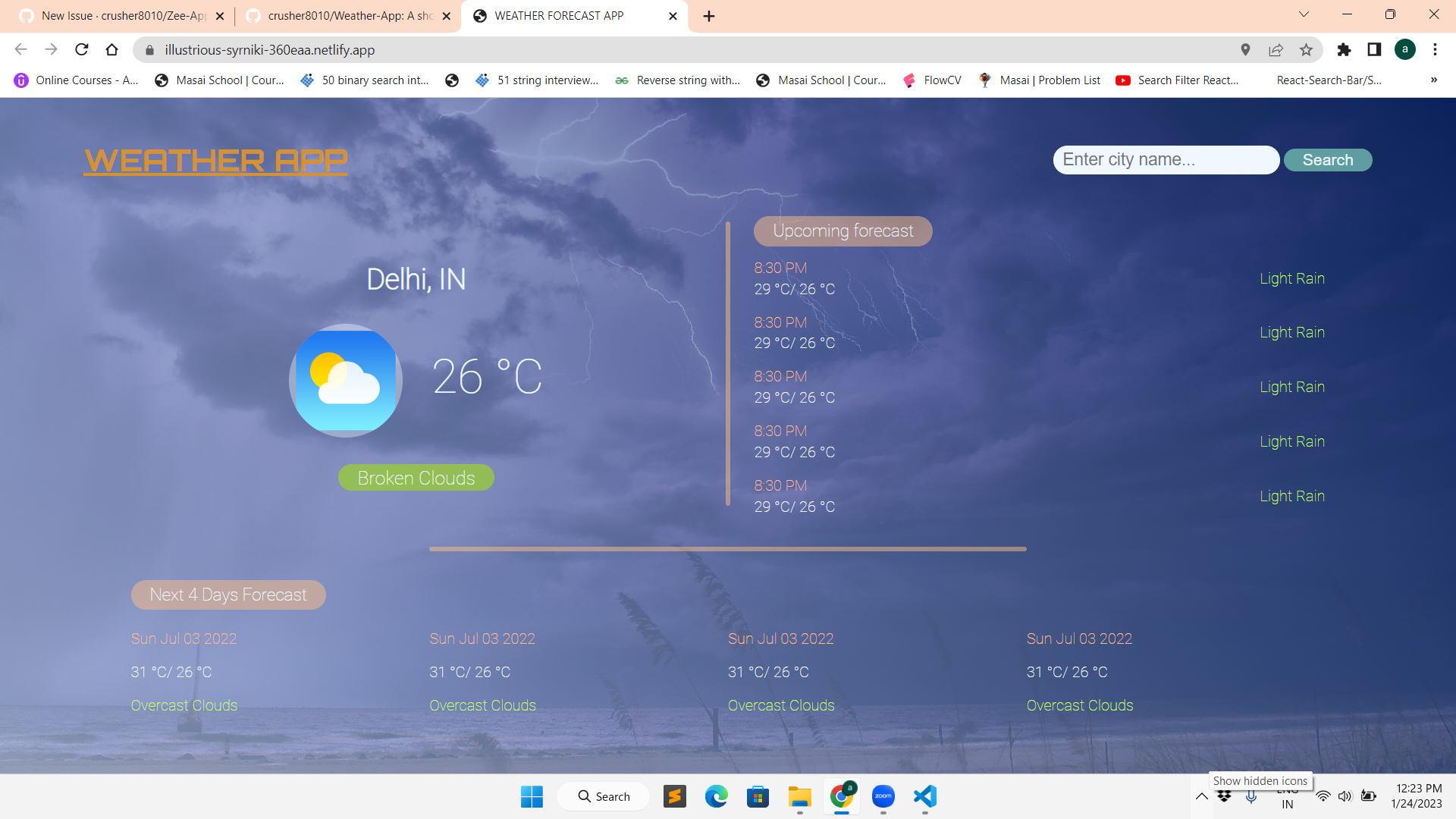 Github Crusher8010weather App A Short Weather App And Give You Information About Next Four