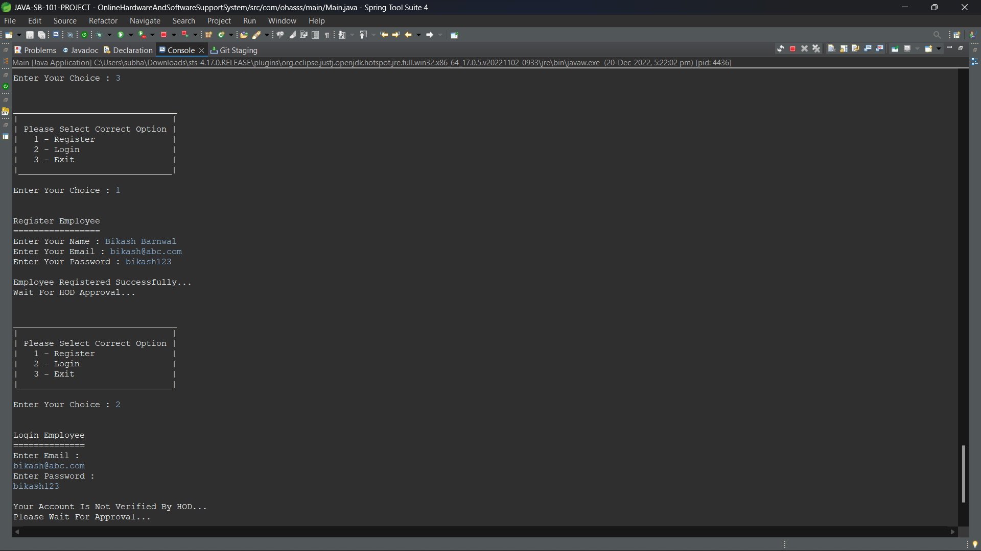 GitHub - abishekatl/Online-Hardware-And-Software-Support-System: A console based Online Hardware ...