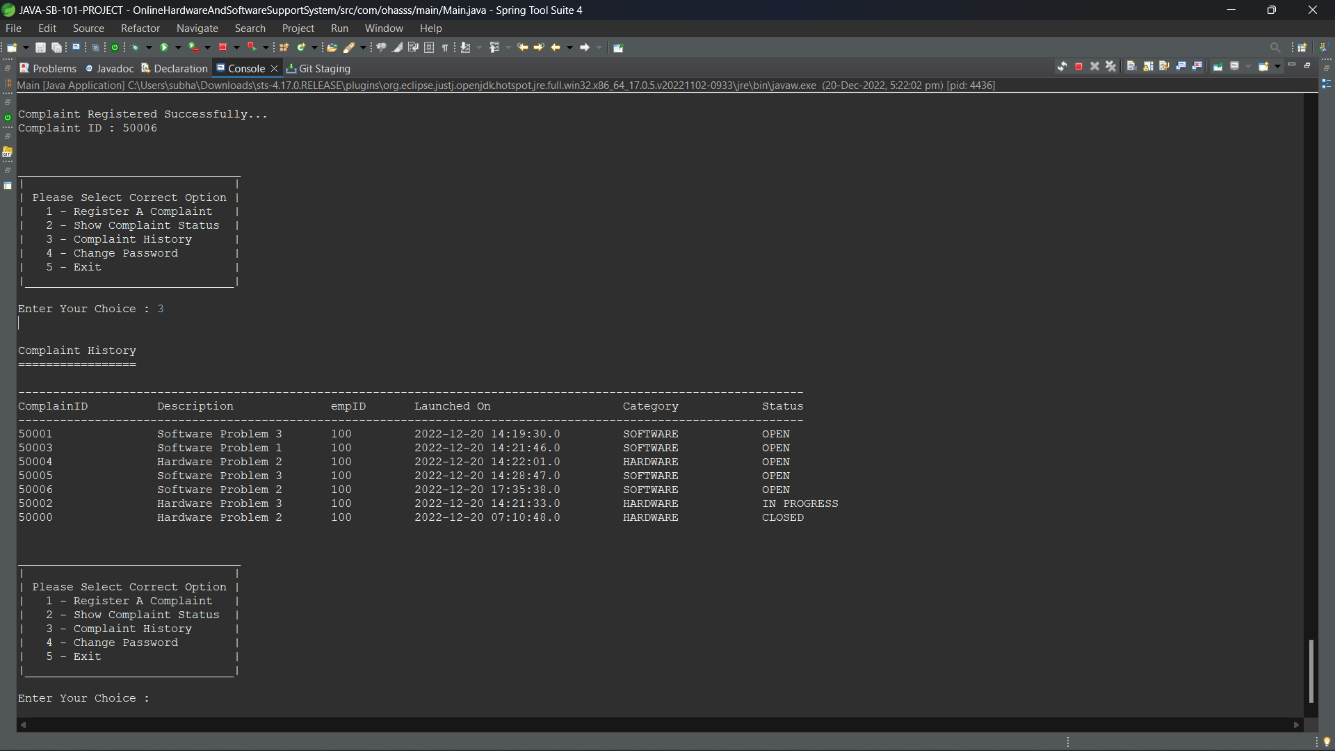 GitHub - abishekatl/Online-Hardware-And-Software-Support-System: A console based Online Hardware ...