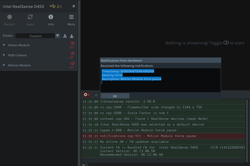 "unhandled exception escaping from a worker thread" · Issue #10689 · IntelRealSense/librealsense ...