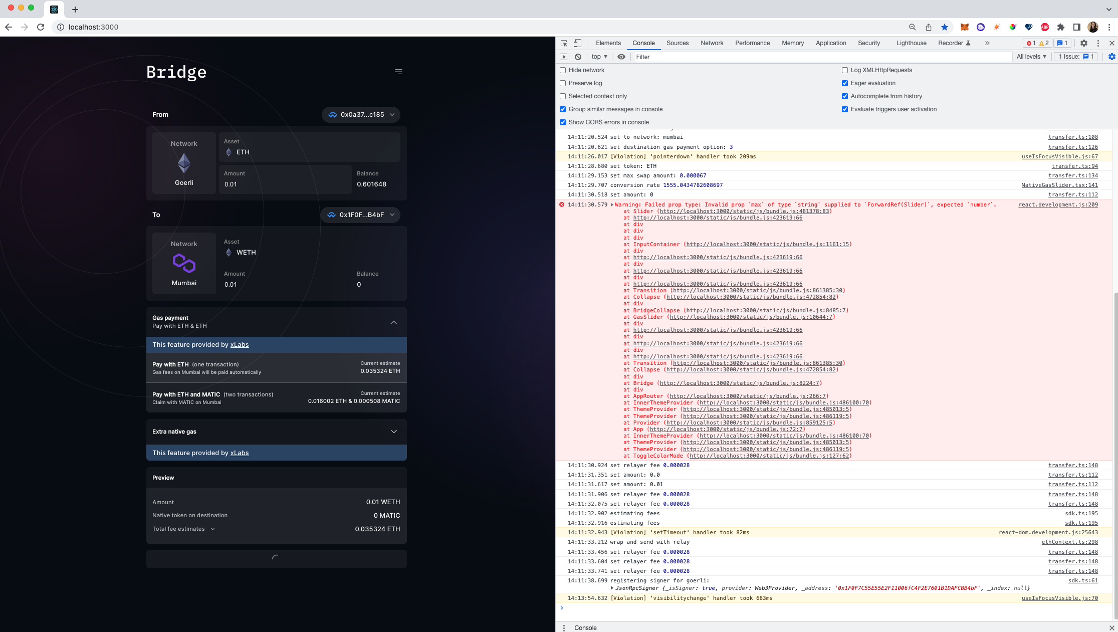 [QA] Pop-up to confirm transaction is not displayed on mobile when user sends asset between ...