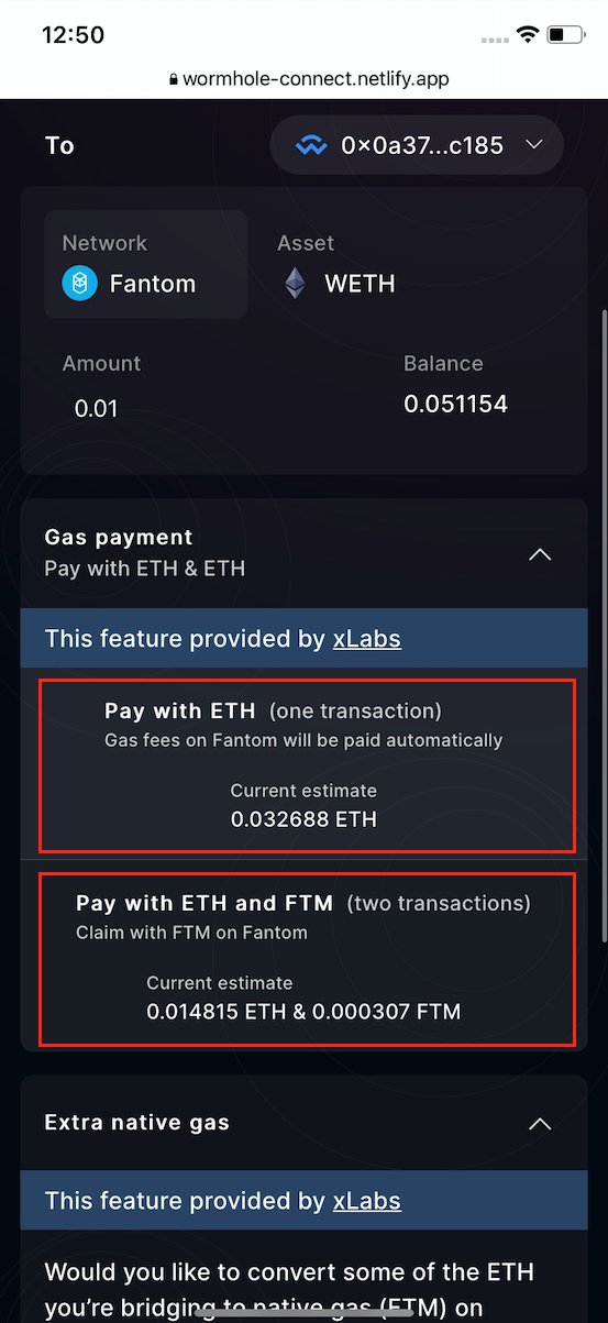 [QA] Mobile: Text in the “Gas payment” section should be left-aligned · Issue #281 · wormhole ...