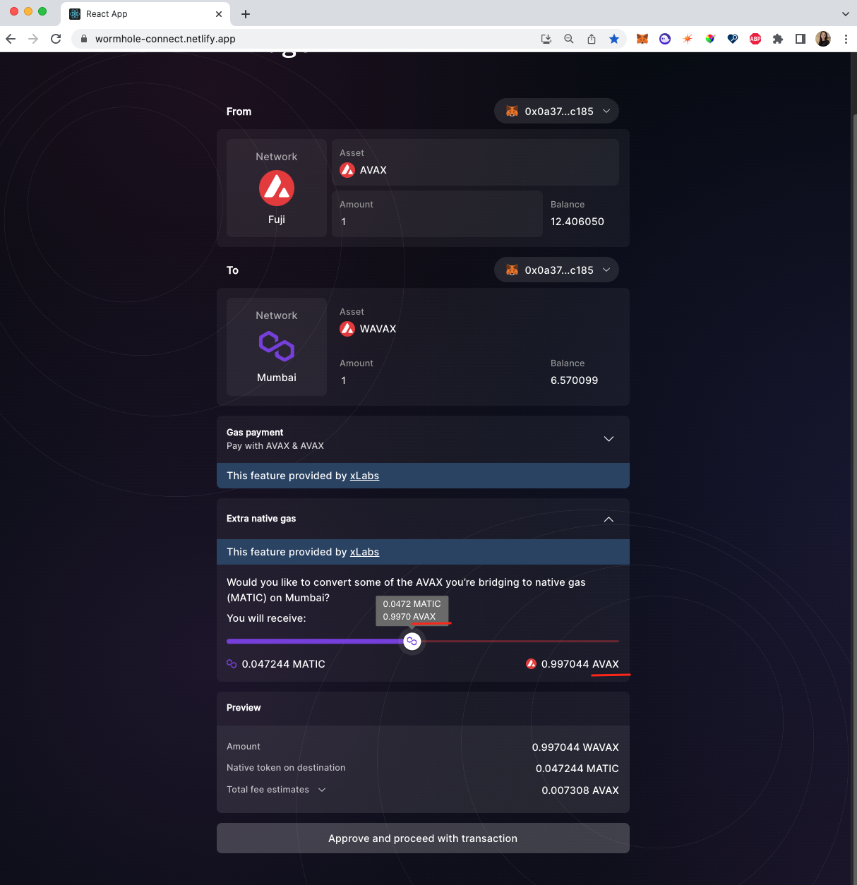 [QA] Native asset is displayed instead of wrapped asset in “Extra native gas” section · Issue ...