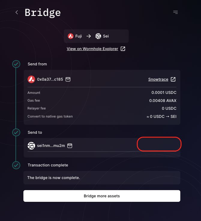 [QA] Link to Sei explorer is not displayed in 'Send to' section on Redeem screen · Issue #642 ...