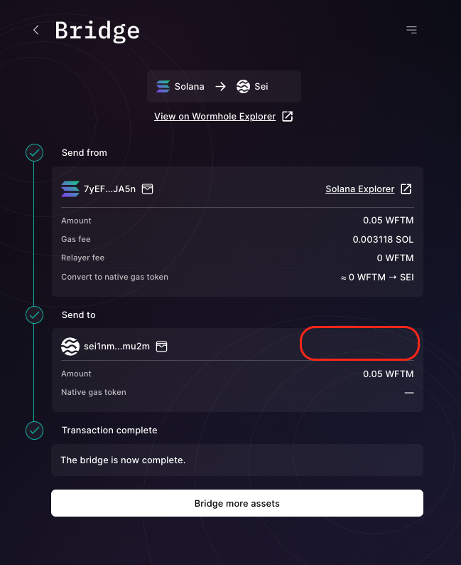 [QA] Link to Sei explorer is not displayed in 'Send to' section on Redeem screen · Issue #642 ...
