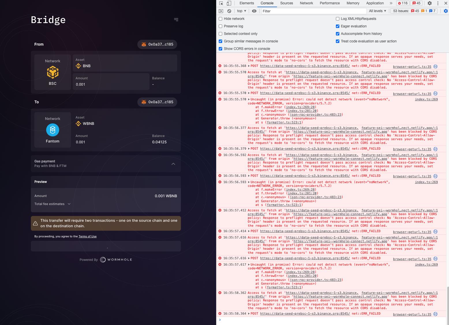 [QA] User is not able to send assets from BSC · Issue #672 · wormhole-foundation/wormhole ...