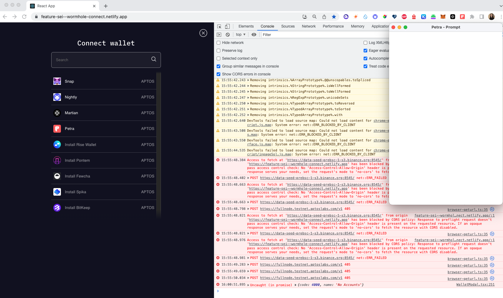 [QA] [Petra] Empty wallet notification is opened · Issue #682 · wormhole-foundation/wormhole ...