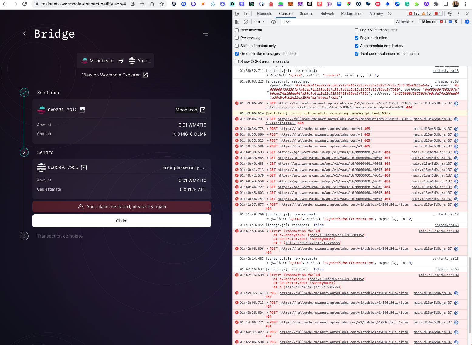 [QA] User is not able to send wrapped assets from Moonbase to Aptos · Issue #719 · wormhole ...