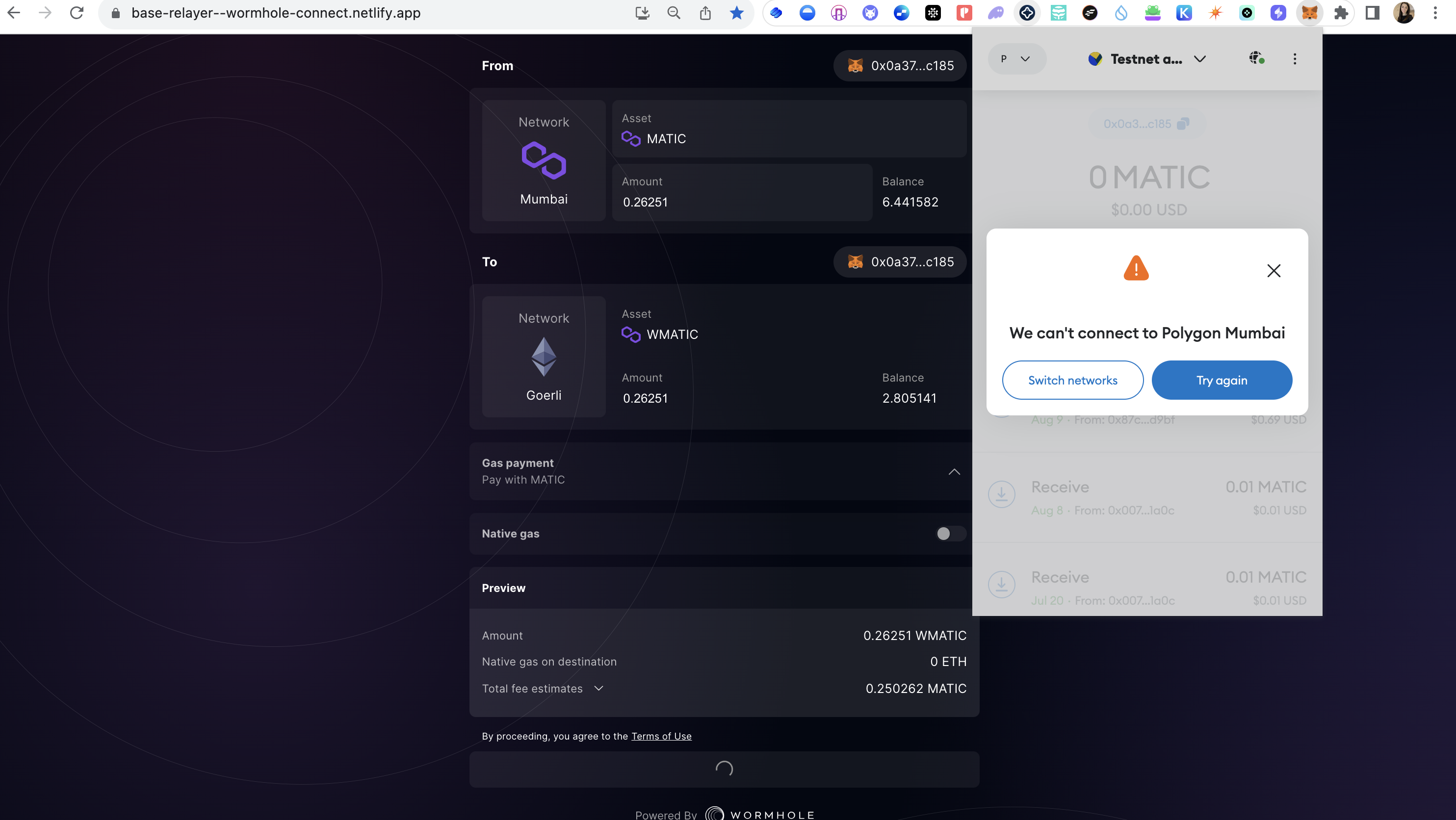 [QA] Fails to switch from Mumbai to BNB Network · Issue #771 · wormhole-foundation/wormhole ...