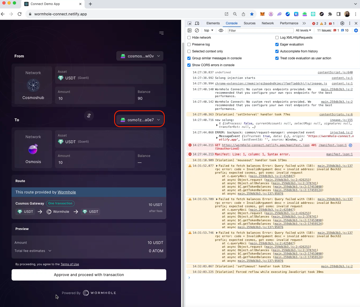 [QA] Incorrect wallet account is shown · Issue #1128 · wormhole-foundation/wormhole-connect · GitHub