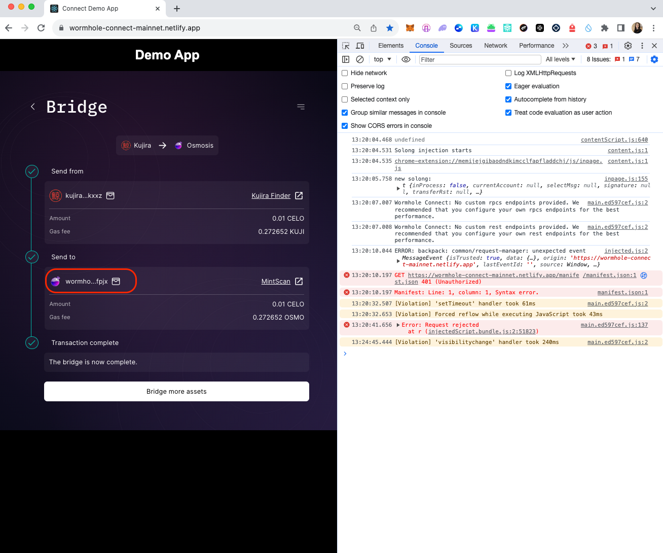 [QA] Incorrect wallet account is shown · Issue #1128 · wormhole-foundation/wormhole-connect · GitHub