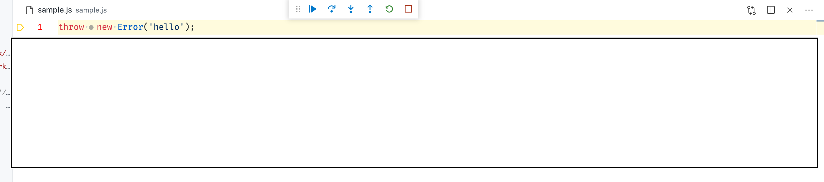 Outline of exception widget is shown even after closing it · Issue #111593 · microsoft/vscode ...