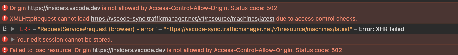Storing edit session also takes infinite time · Issue #161939 · microsoft/vscode · GitHub