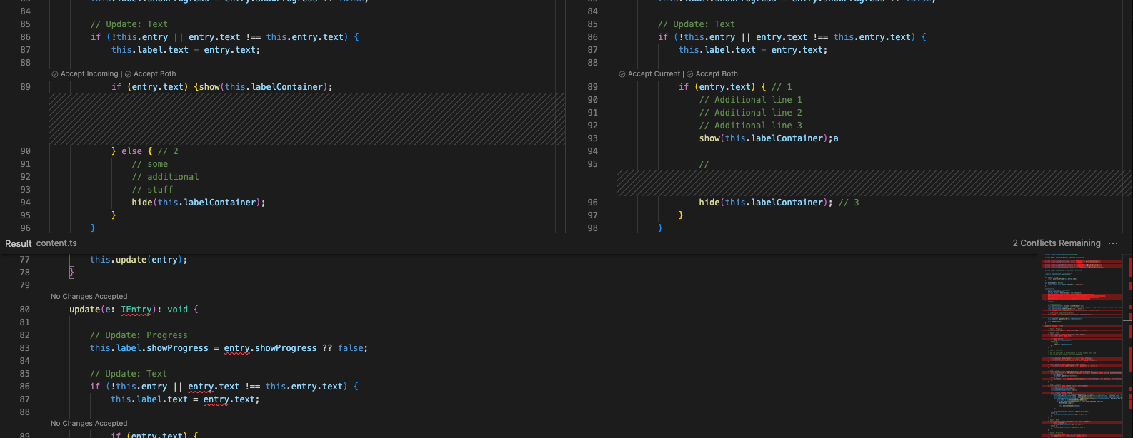 Conflicting boxes are removed but not code lens · Issue #162195 ...