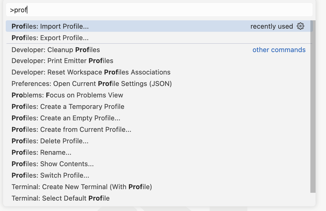 Add A Keyword For Profiles Like Terminals Have In Ctrl P Palette · Issue 175468 · Microsoft