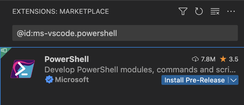 Recommendend extension install for Powershell recommends deprecated "Powershell Preview" Package ...
