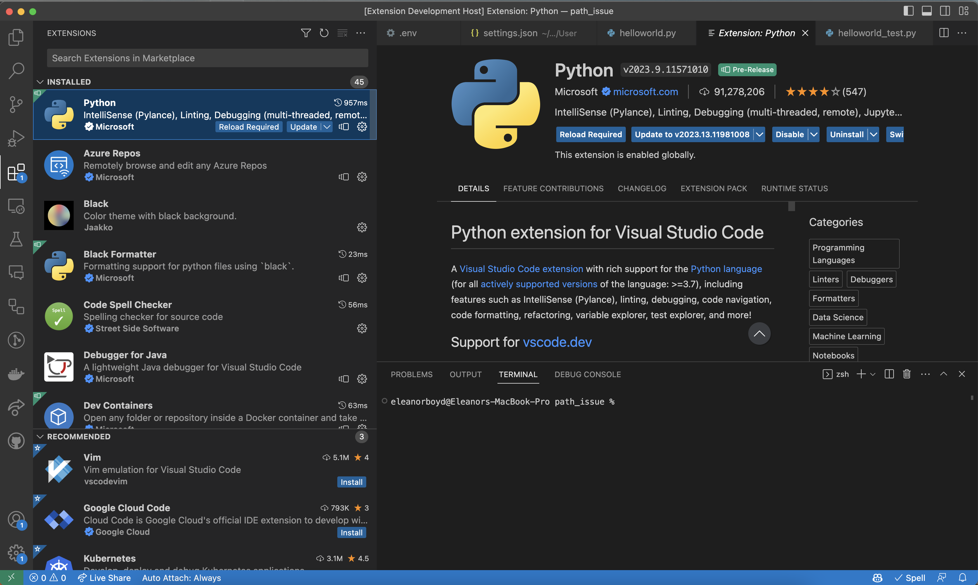 Reload button is shown on extension if extension is under development (debugging) and also ...