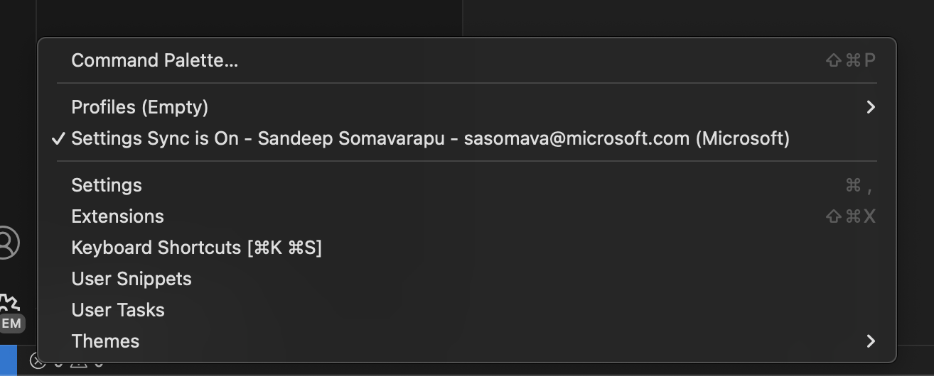 Settings Sync is On should show what account it is using · Issue #185352 · microsoft/vscode · GitHub