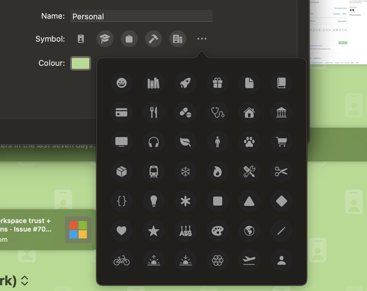 Support a special view in the quick pick optimized for displaying icons ...