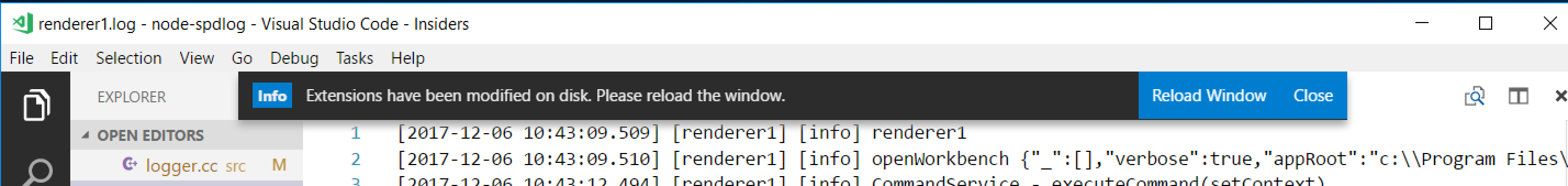 "Extensions have been modified on disk" warning after upgrading to ...