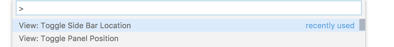 Commands to toggle Side bar and Panel location should be consistent ...
