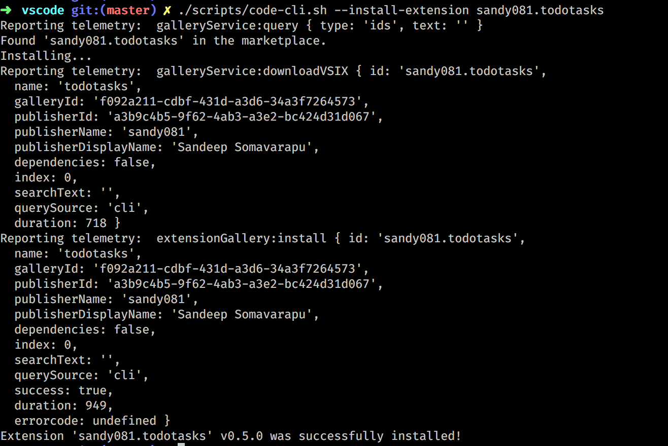 Extension telemetry doesn't get reported from the CLI · Issue #47180 · microsoft/vscode · GitHub