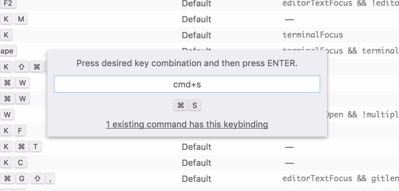 Does Not Warn When Creating More Specific Key Binding Than Existing Key Binding · Issue 53412