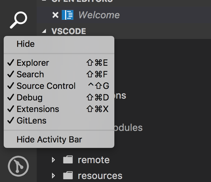 Activity Bar & Panels: Always show list of views on right click on view ...