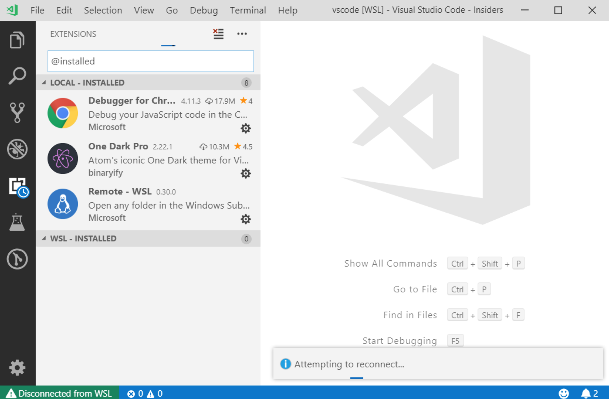 Crashing Extension Blocks Uninstall In Remote Case Wsl · Issue 135020 · Microsoftvscode · Github