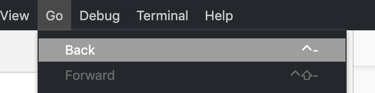 Feature for a back button/command when you are moving across function ...