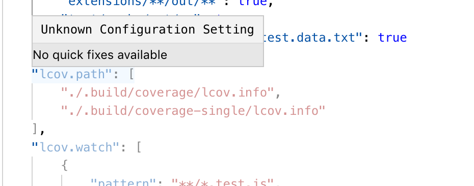 Configuration for disabled extensions generates warning in problems ...