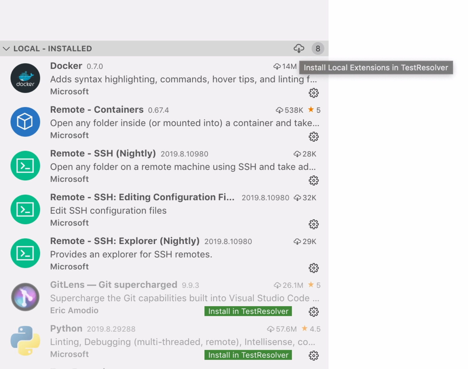 Improve discoverability of 'Install Local Extension...' · Issue #1066 · microsoft/vscode-remote ...