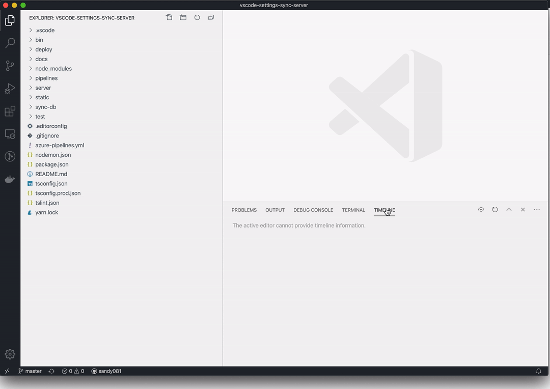 Moving the timeline view from panel on to activity bar is changing the ...