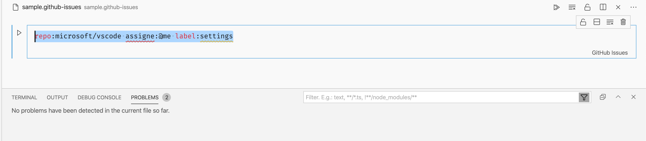 Problems View Do Not Show Markers When Show Active File Filter Is On · Issue 99155 · Microsoft