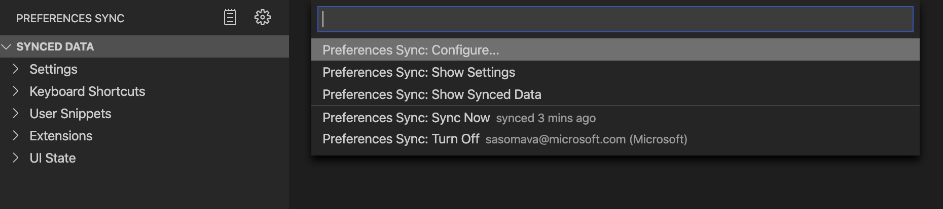 Sync commands are undiscoverable · Issue #100425 · microsoft/vscode ...