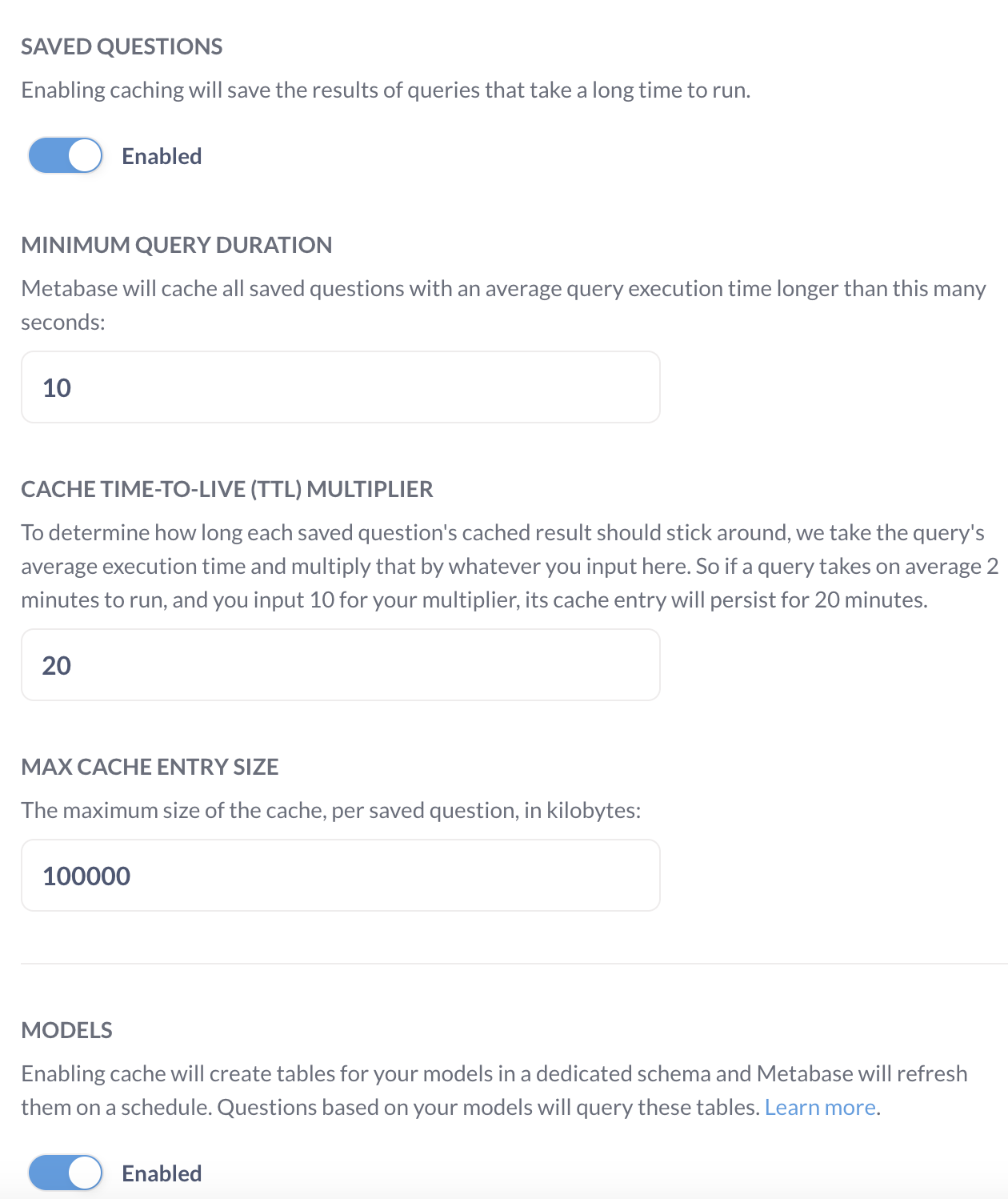 Cache configuration per question does not appear · Issue #30700 · metabase/metabase · GitHub