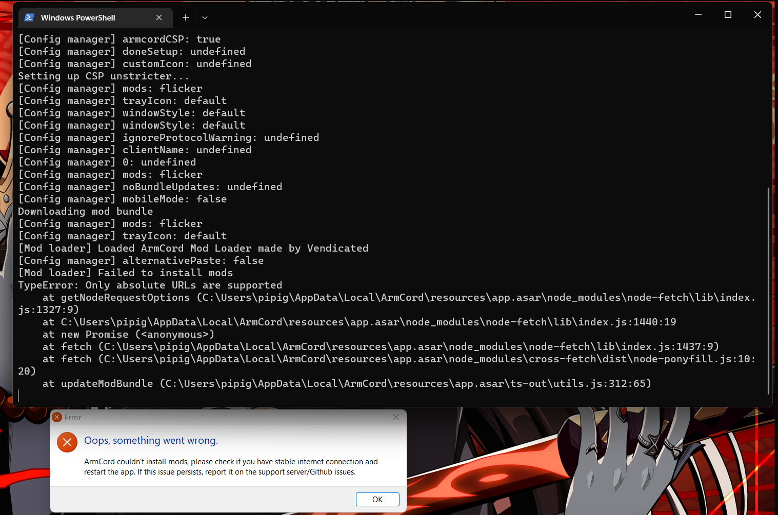 Armcord not being able to get mods · Issue #272 · Legcord/Legcord · GitHub