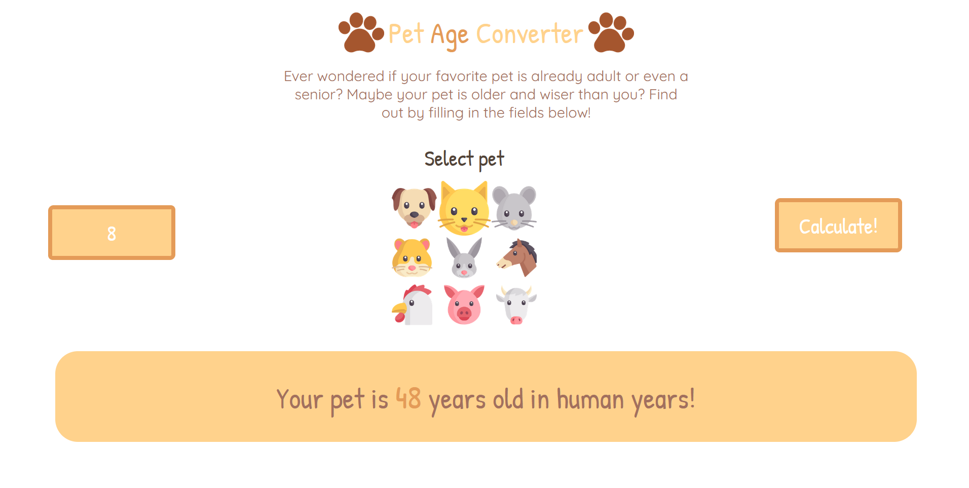 GitHub - lenndk14/pet-age-calculator