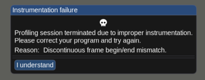 Discontinuous frames should work without string pooling · Issue #87 · wolfpld/tracy · GitHub