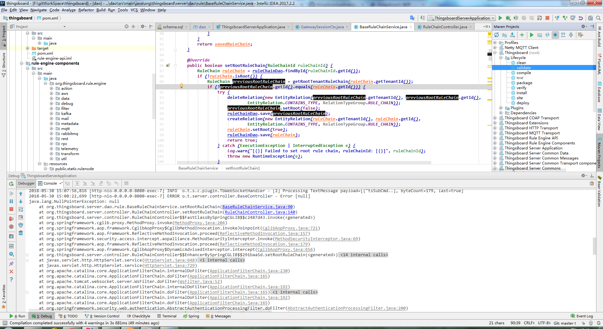 ”make role chain root“ java.lang.NullPointerException: null · Issue #815 · thingsboard ...